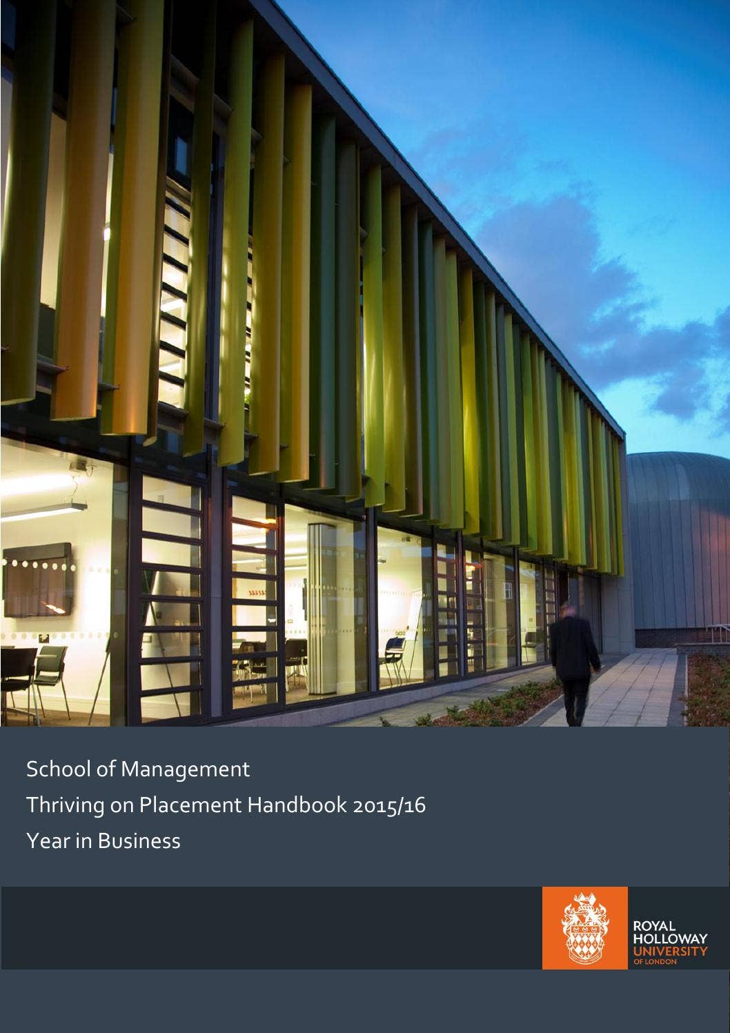 Thriving on Placement handbook by Royal Holloway, University of London ...