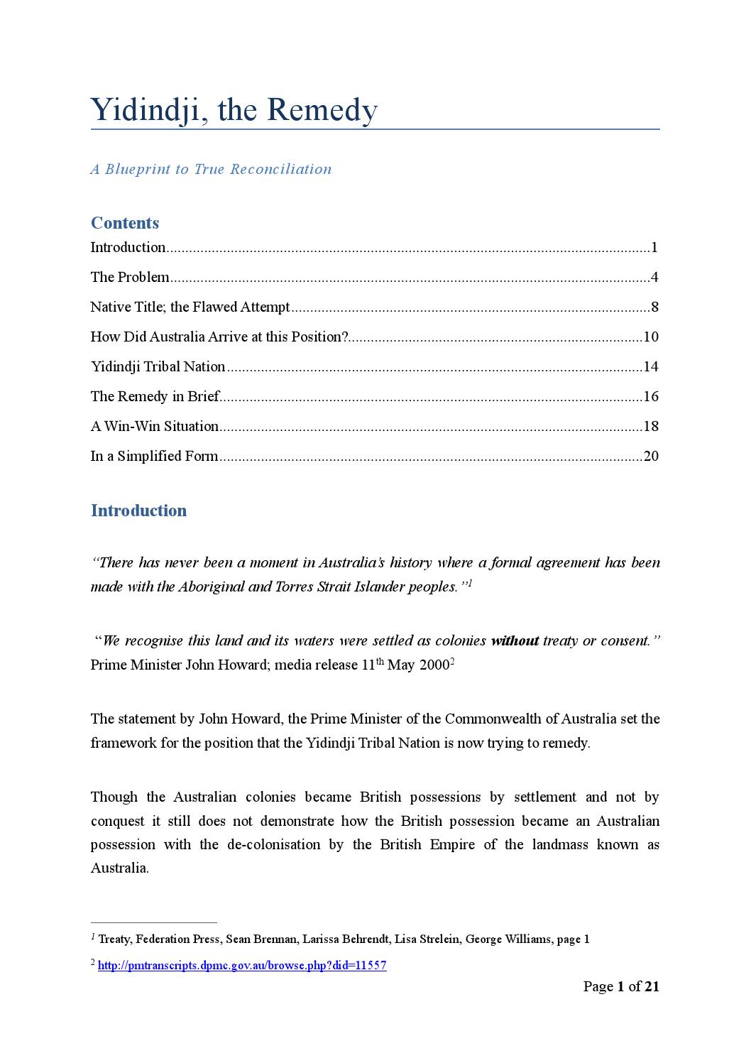 Yidindji, the remedy 2015 by Sovereign ©Yidindji™ Government - Issuu