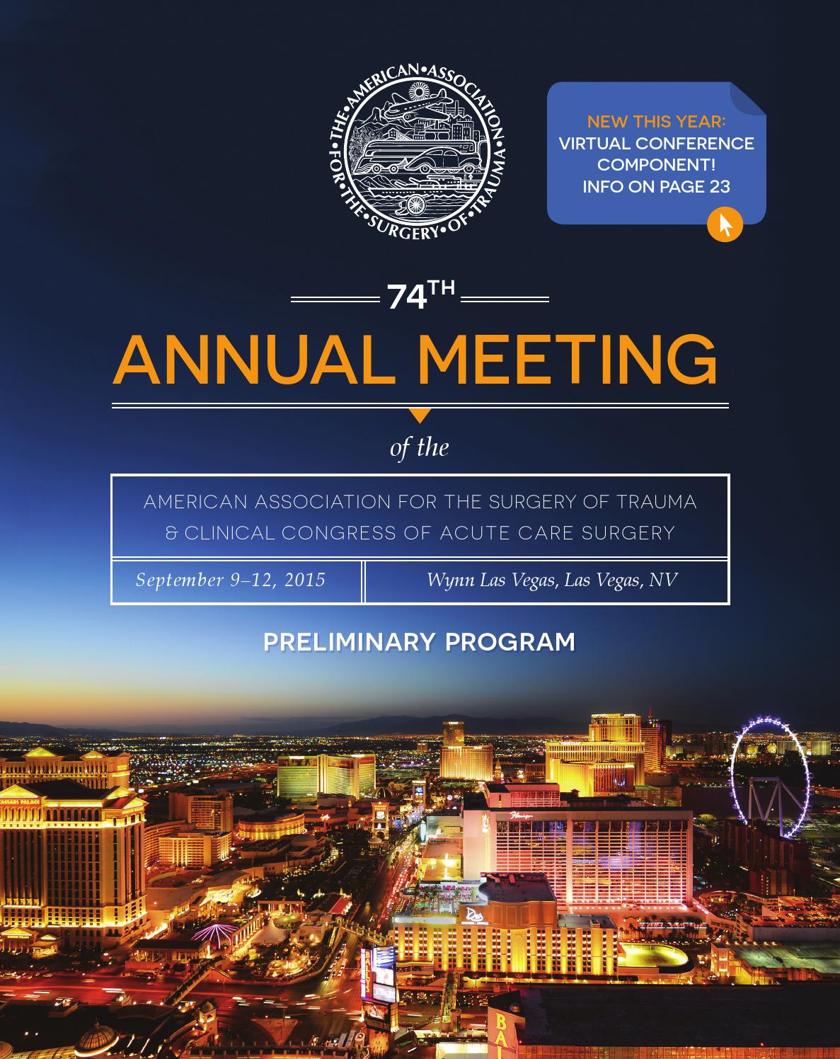 AAST 2015 Preliminary Program by The American Association for the ...