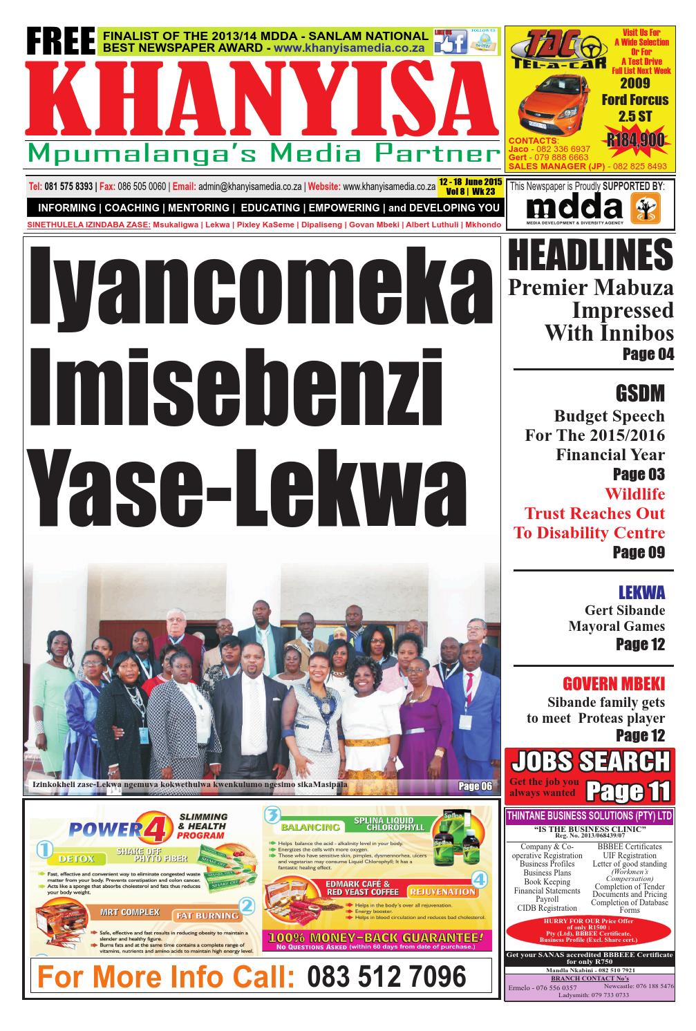 Khanyisa newspaper 12 june 2015b by Khanyisa Weekly Newspaper - Issuu
