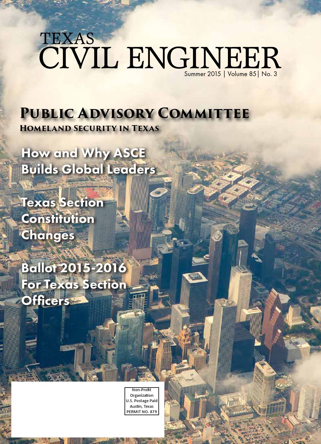 Texas Civil Engineer - Summer 2015 | Vol. 85 | No. 3 by TexasASCE - Issuu