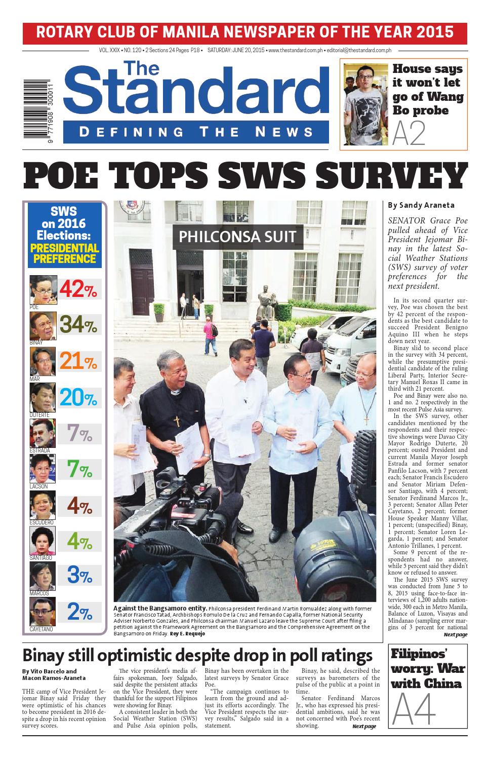The Standard - 2015 June 20 - Saturday by Manila Standard - Issuu