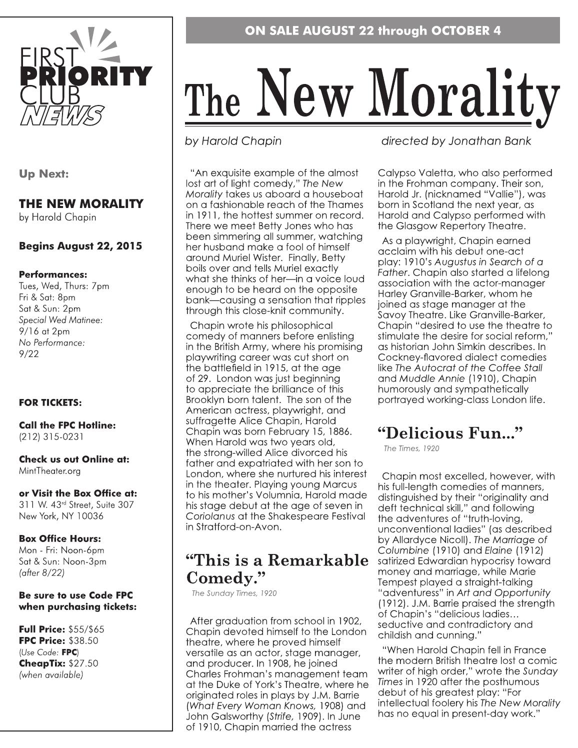 First Priority Club News - Summer 2015 by Mint Theater Company - Issuu