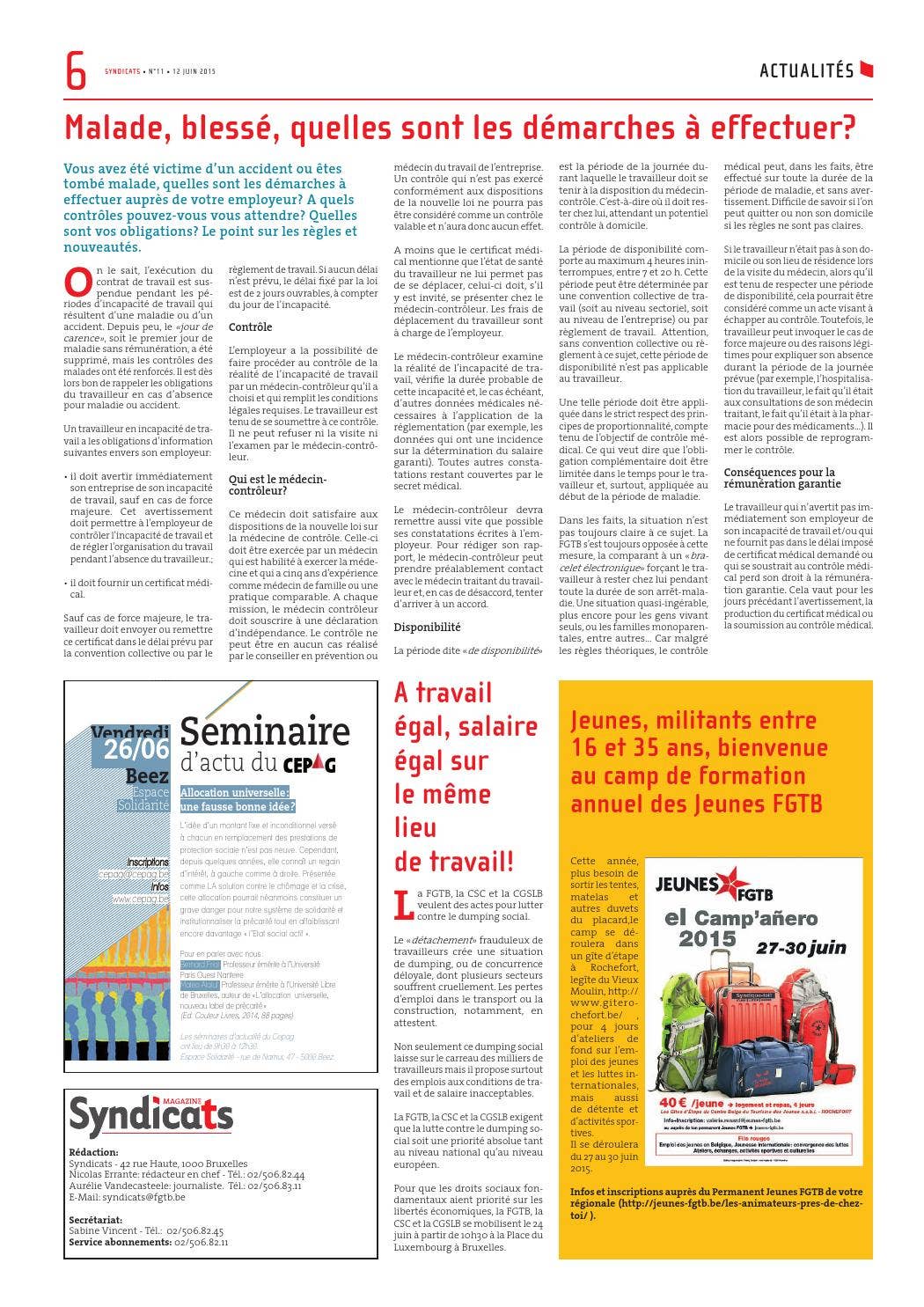 FGTB - Syndicats n° 11 de 2015 by FGTB - Issuu