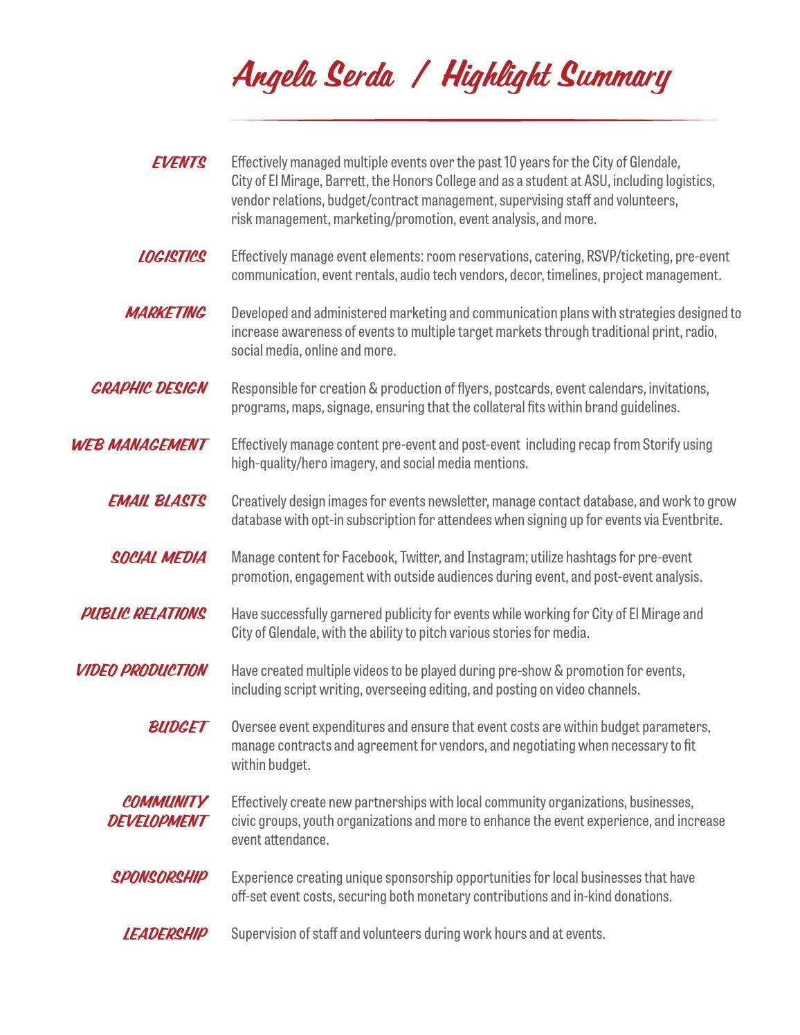 Angela Serda / Event History by Angela Serda - Issuu