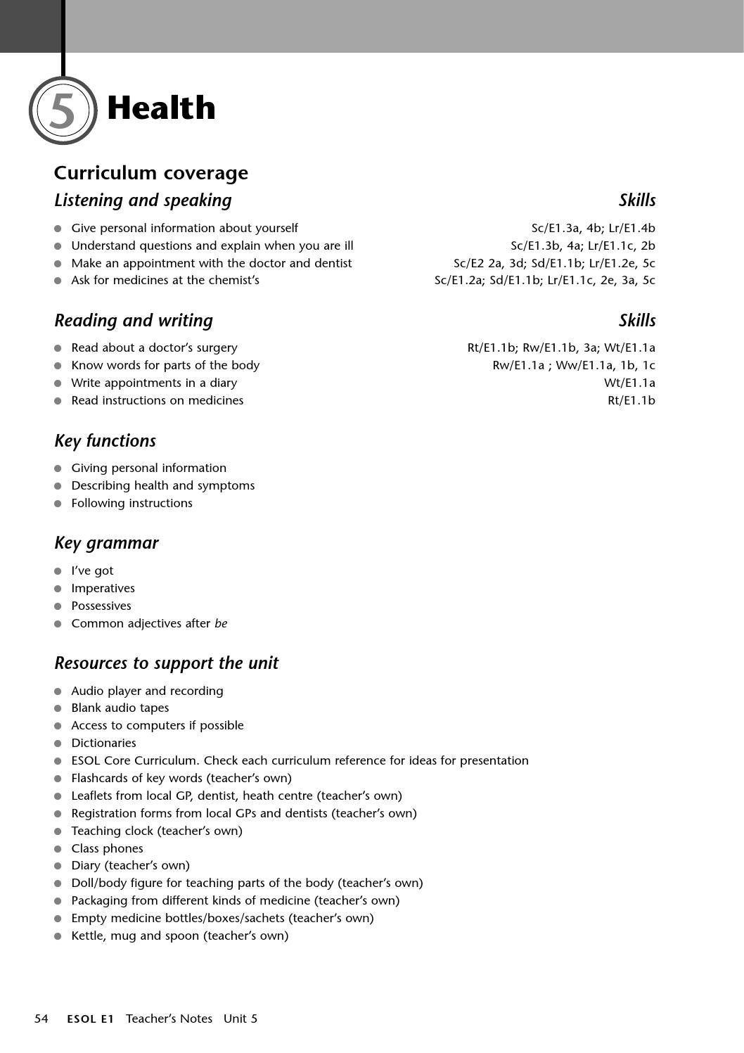 05 esol teacher notes entry 1 unit 5 by Wayne Yare - Issuu