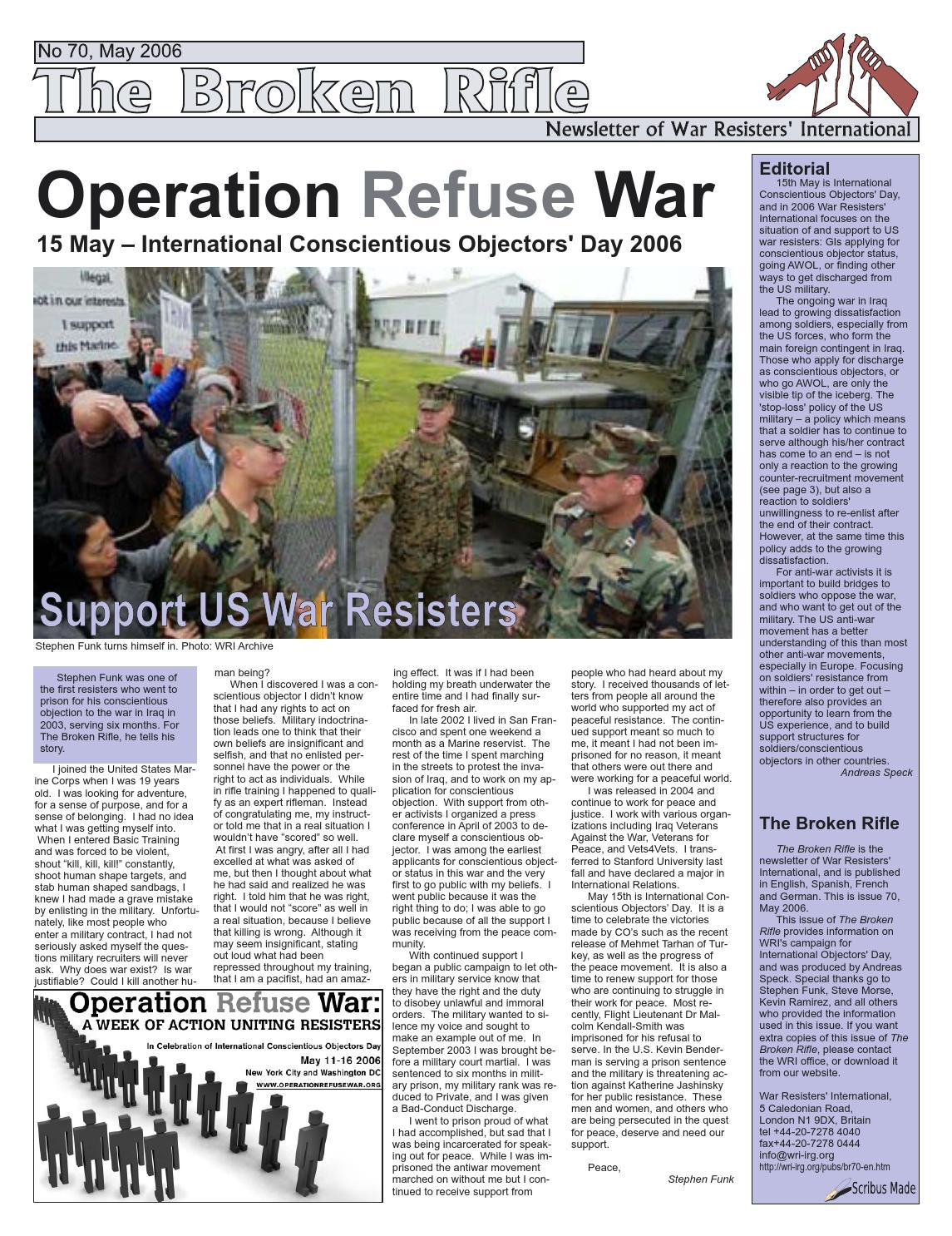 The Broken Rifle, 70 by War Resisters' International - Issuu