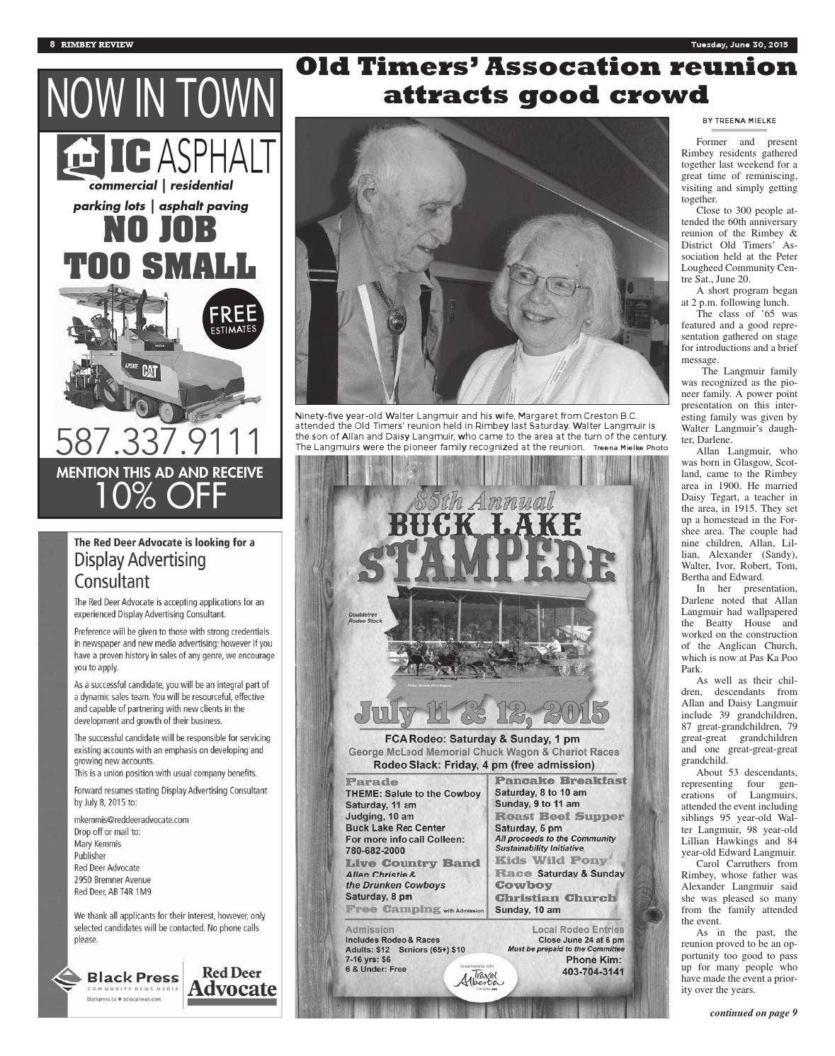Rimbey Review, June 30, 2015 by Black Press Media Group - Issuu