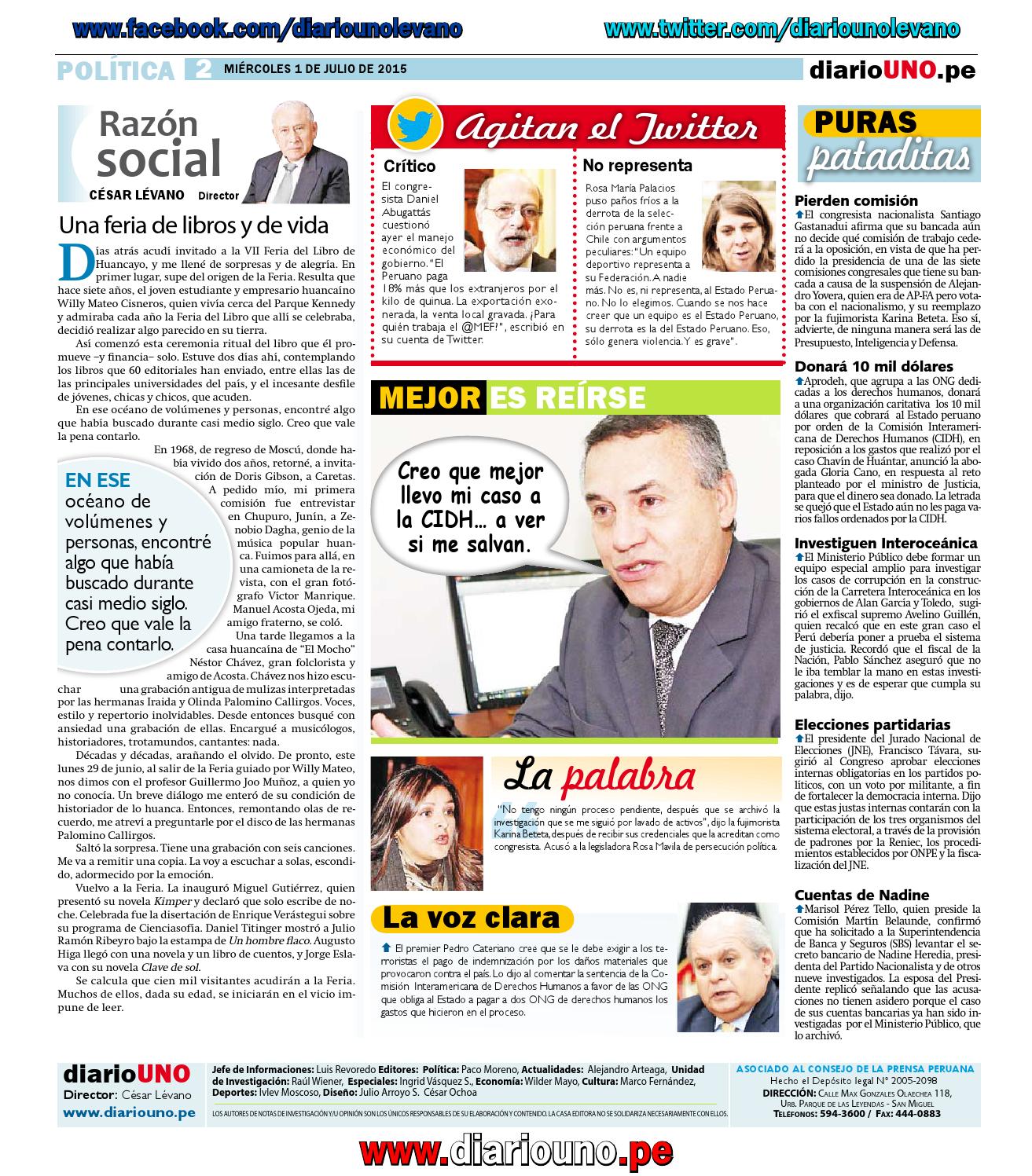 Diario UNO - 01 Julio 2015 by Diario UNO - Issuu