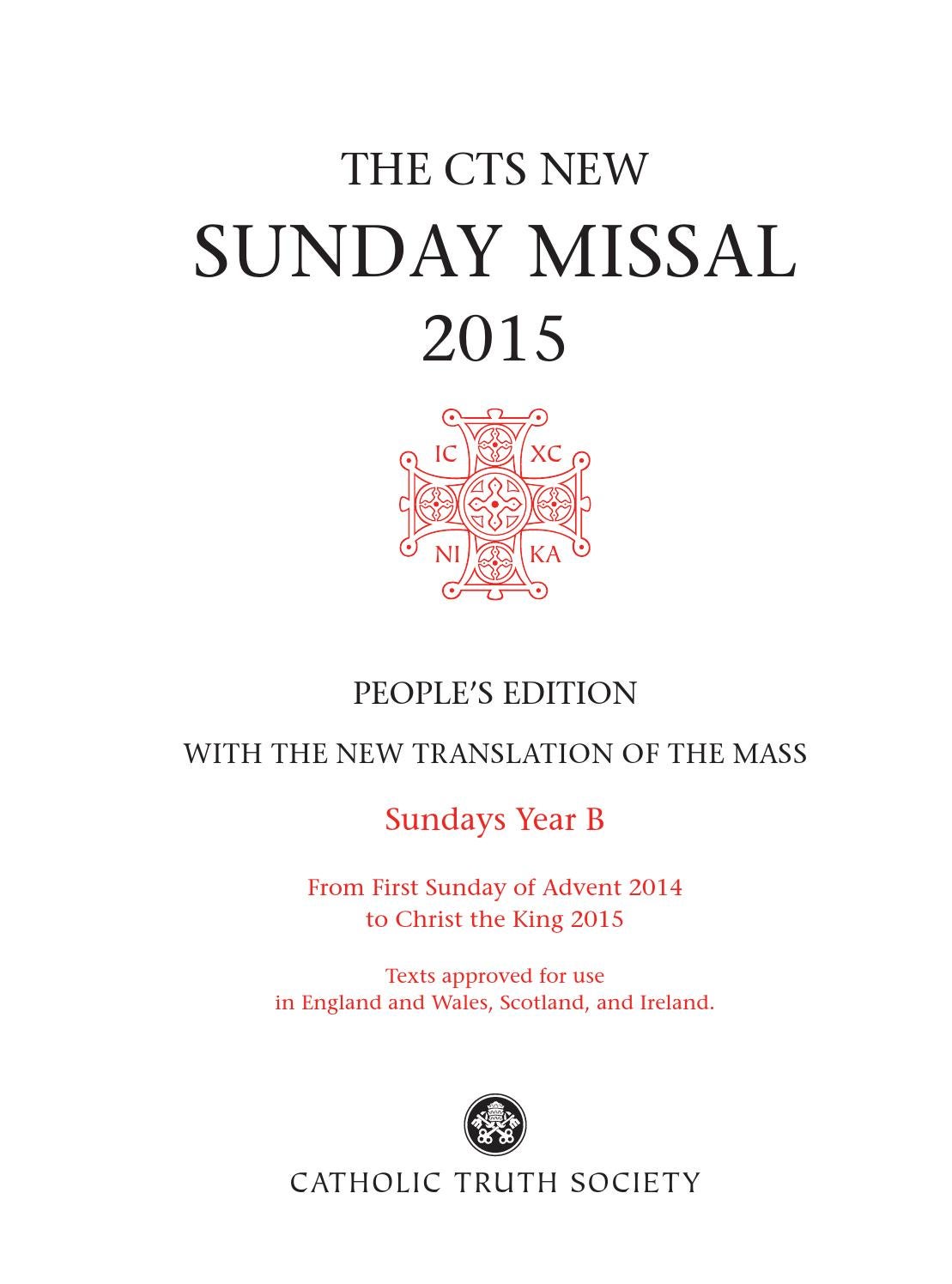 Sunday Missal 2015 (Sample) by Catholic Truth Society - Issuu