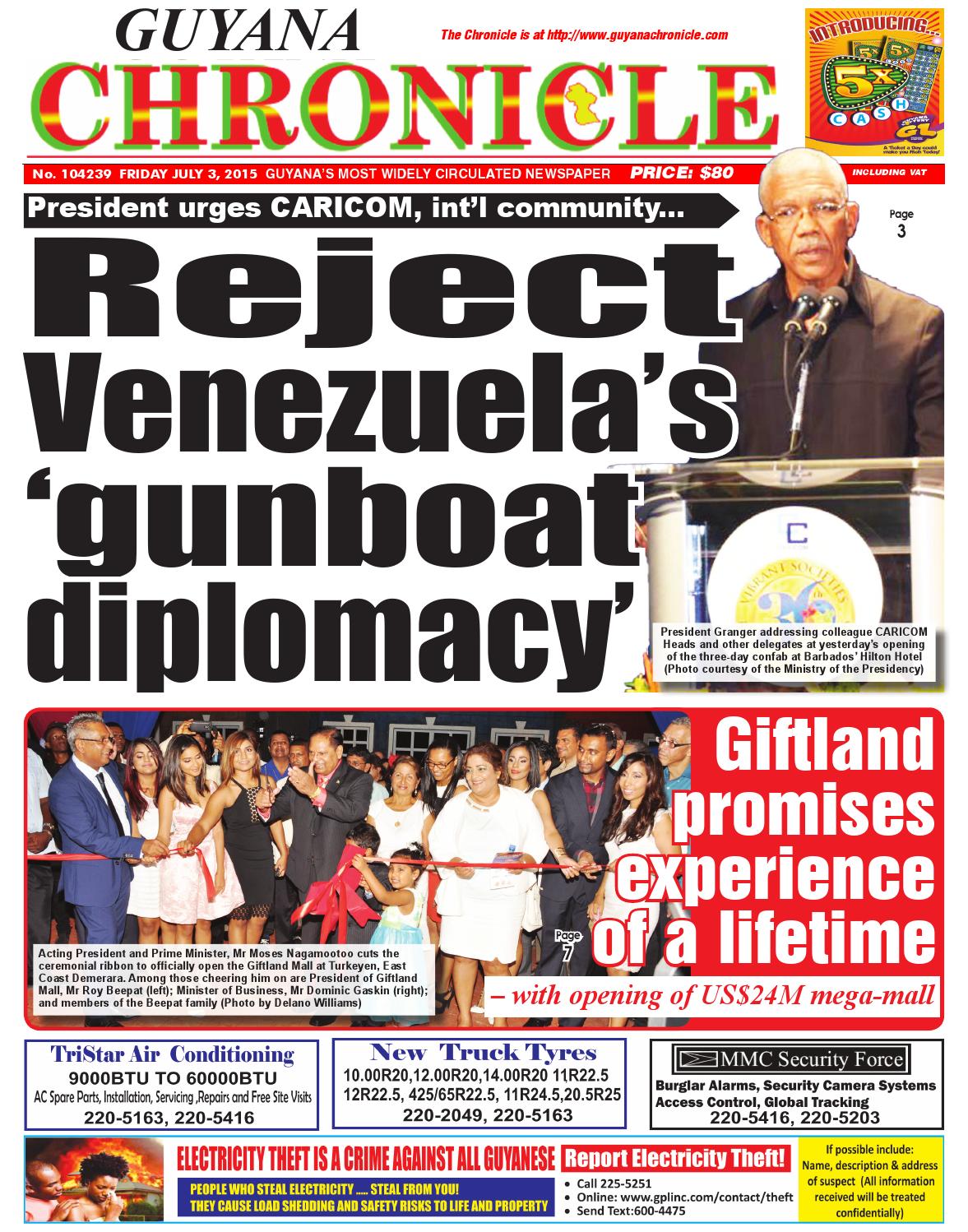 2015 7 3 by Guyana Chronicle - Issuu