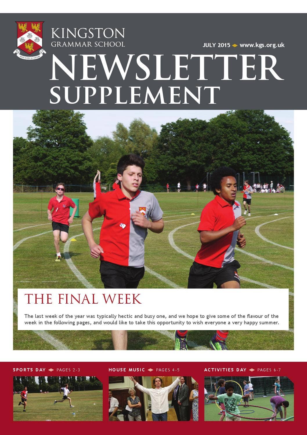 KGS Newsletter July 2015 by Kingston Grammar School - Issuu
