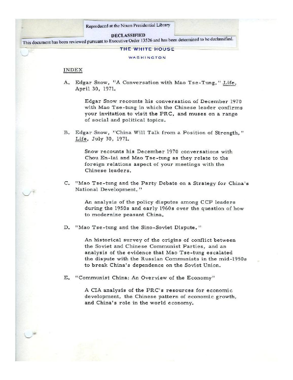 Edgar Snow Articles by Nixon Foundation - Issuu