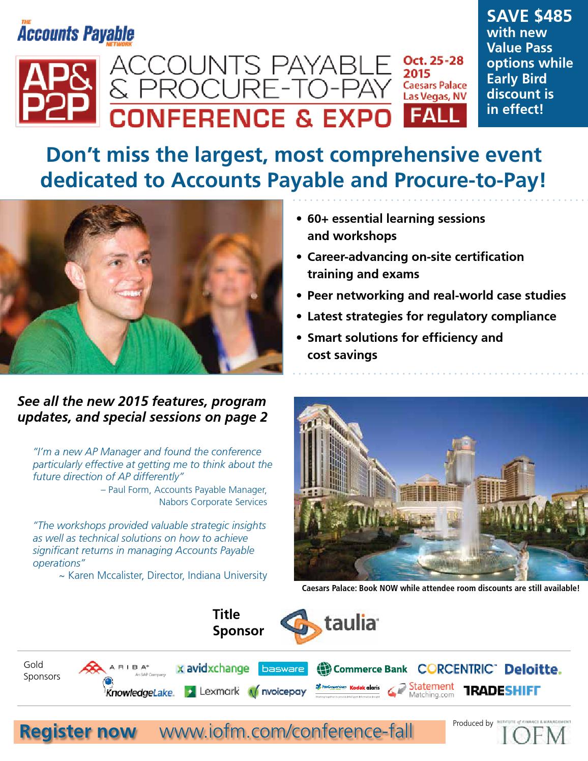 Accounts Payable & Procedure-To-Pay Conference & Expo, Fall 2015 by ...