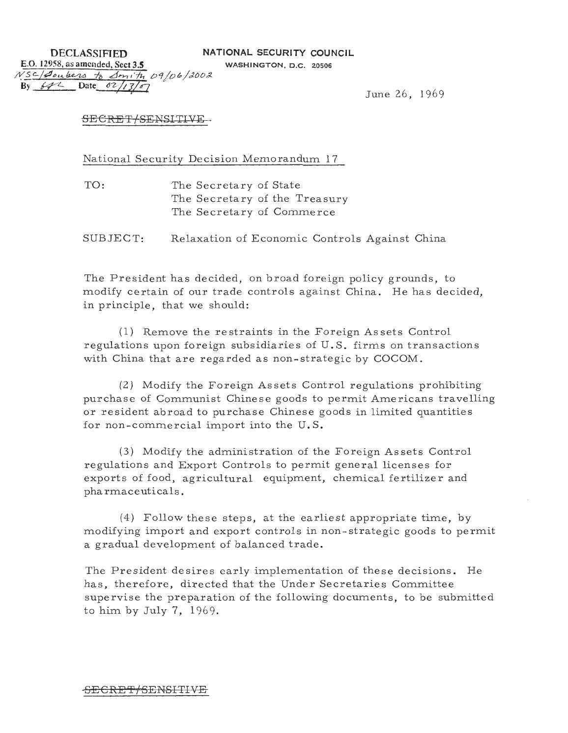 National Security Decision Memorandum 17 by Nixon Foundation - Issuu