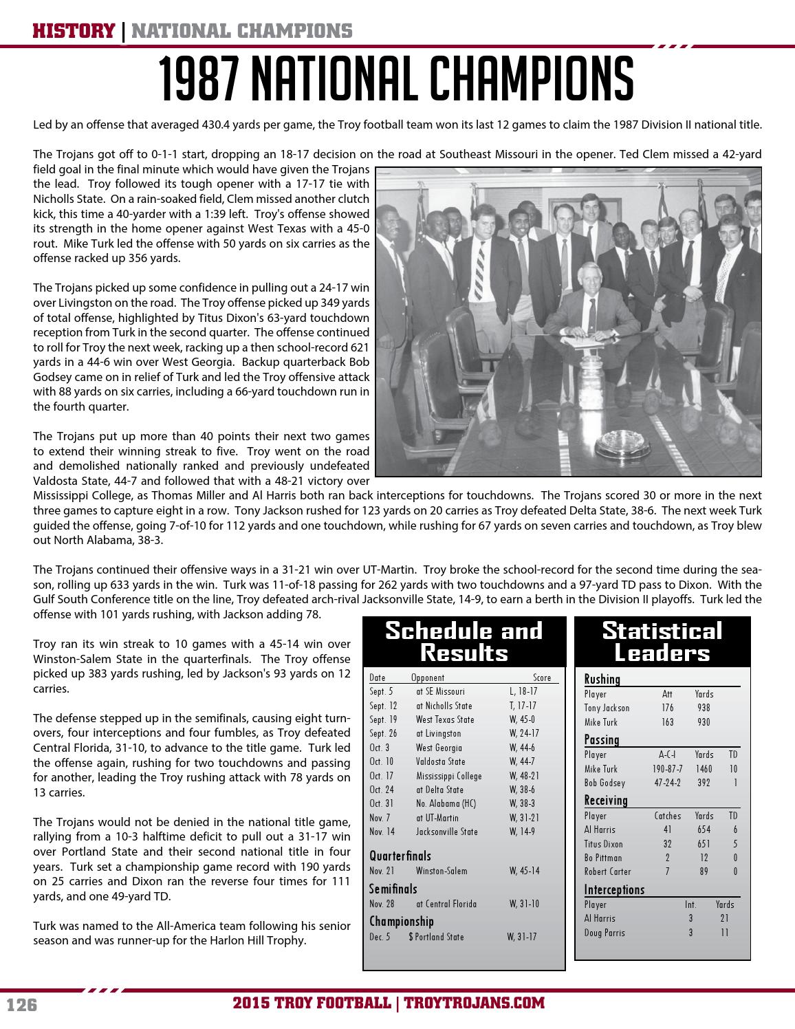 2015 Troy Football Media Guide by Troy University Athletics - Issuu