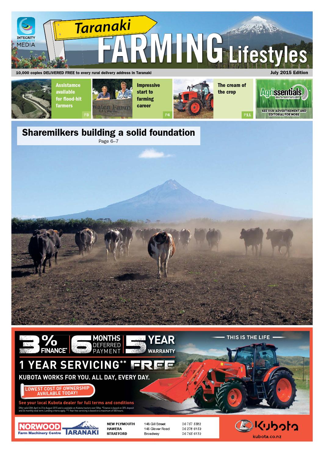 Taranaki Farming Lifestyles, July 2015 by Integrity Community Media - Issuu