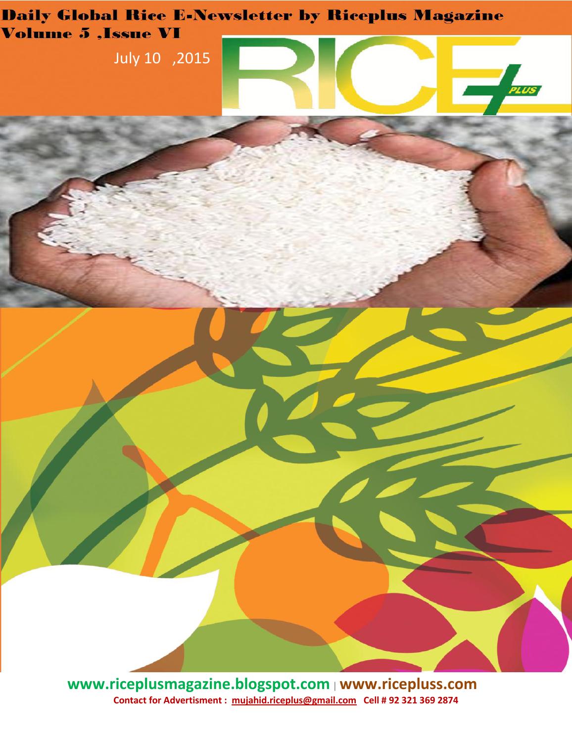10th july (friday),2015 daily global rice e newsletter by riceplus ...