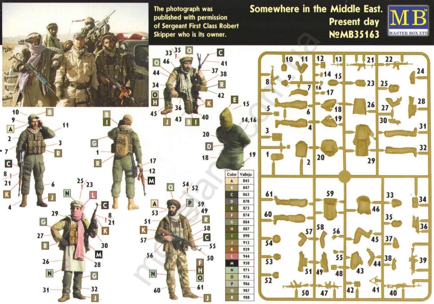 Master Box 35163 'Средний восток. Наши дни', схема сборки by Modeland ...