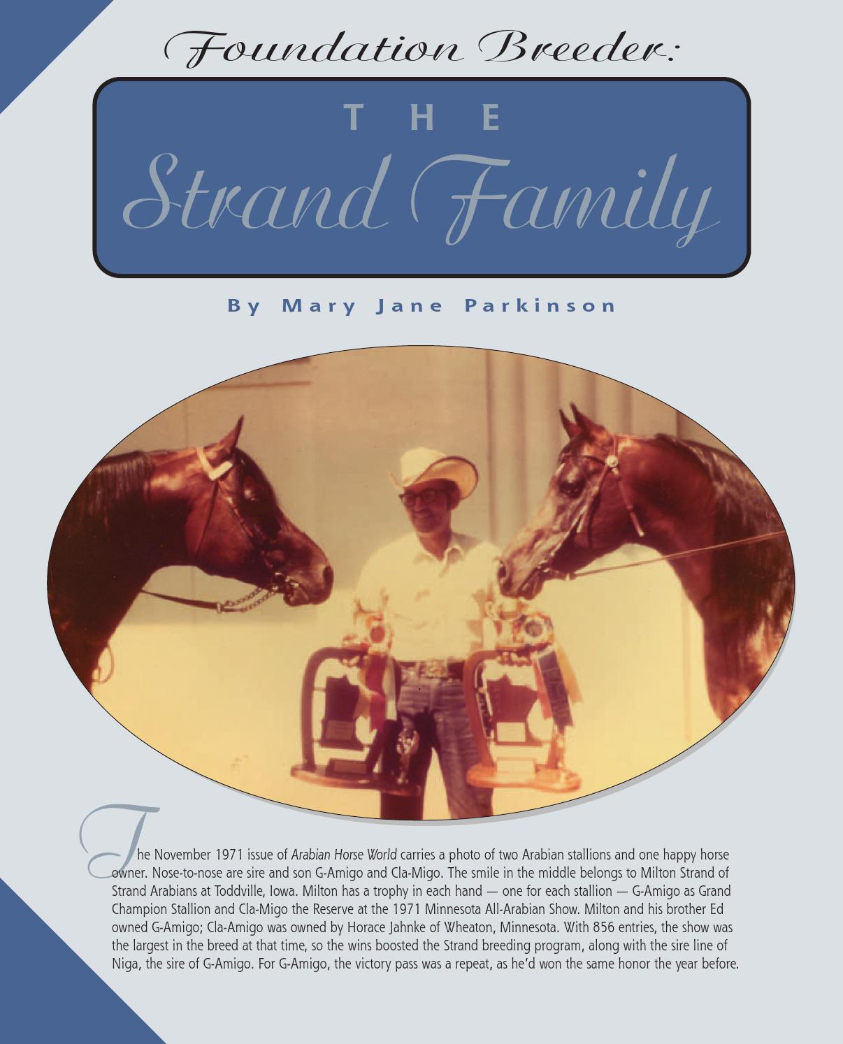 OTW - Foundation Breeder: The Strand Family by Arabian Horse World - Issuu