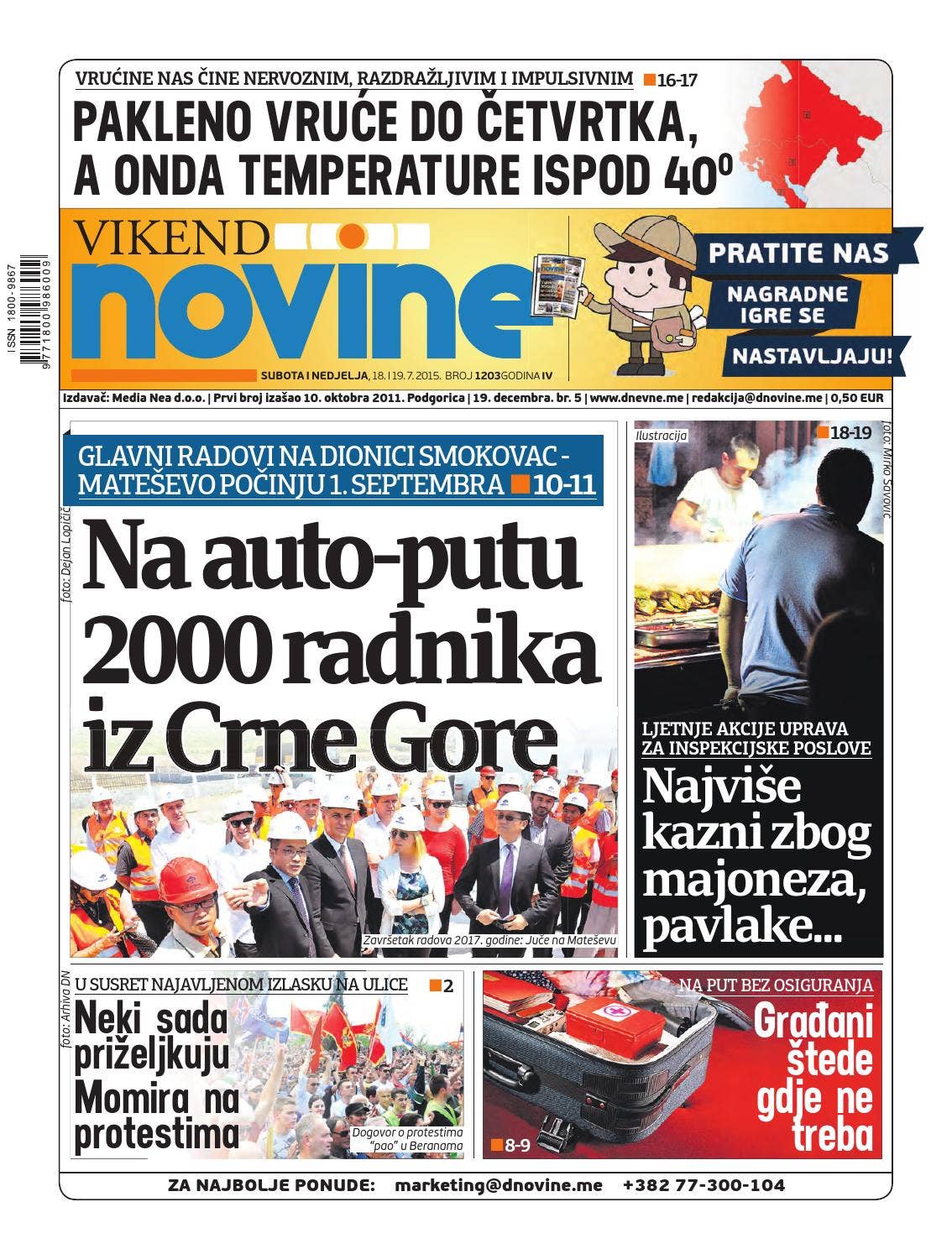 Naslovna 18-19. jul 2015. by Dnevne Novine - Issuu