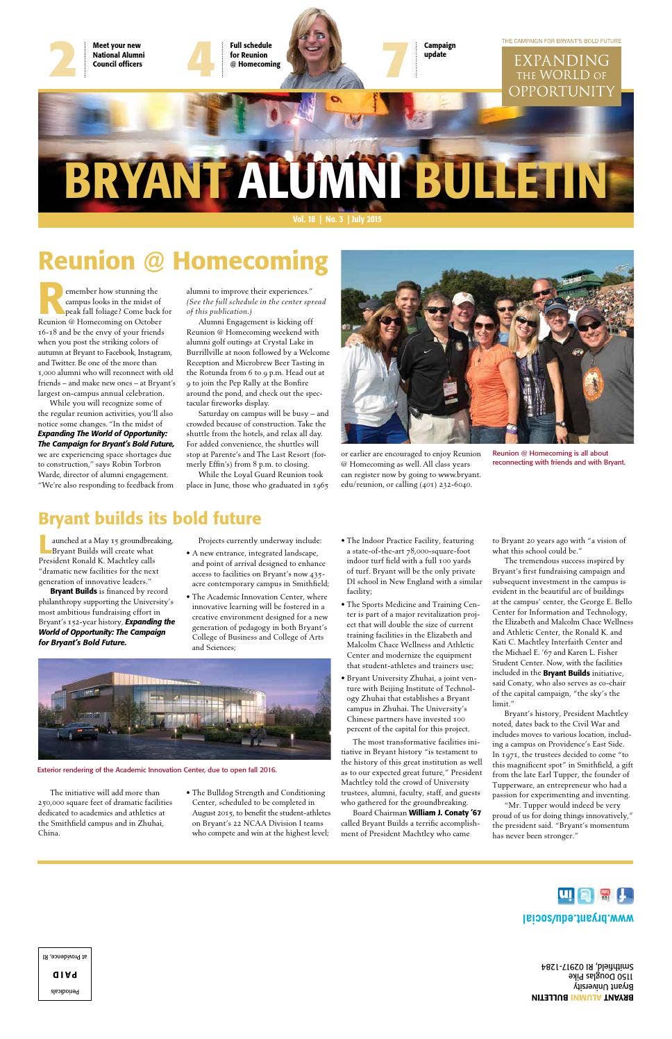Bryant Alumni Bulletin - July 2015 by Bryant University Alumni ...
