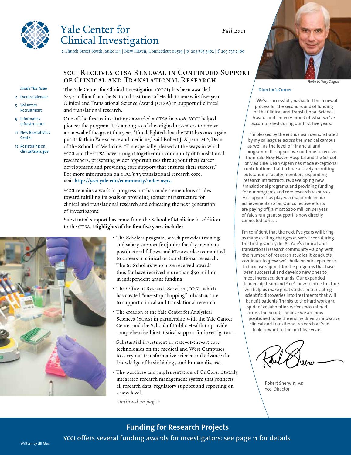 2011 - Fall YCCI Newsletter by Yale School of Medicine - Issuu