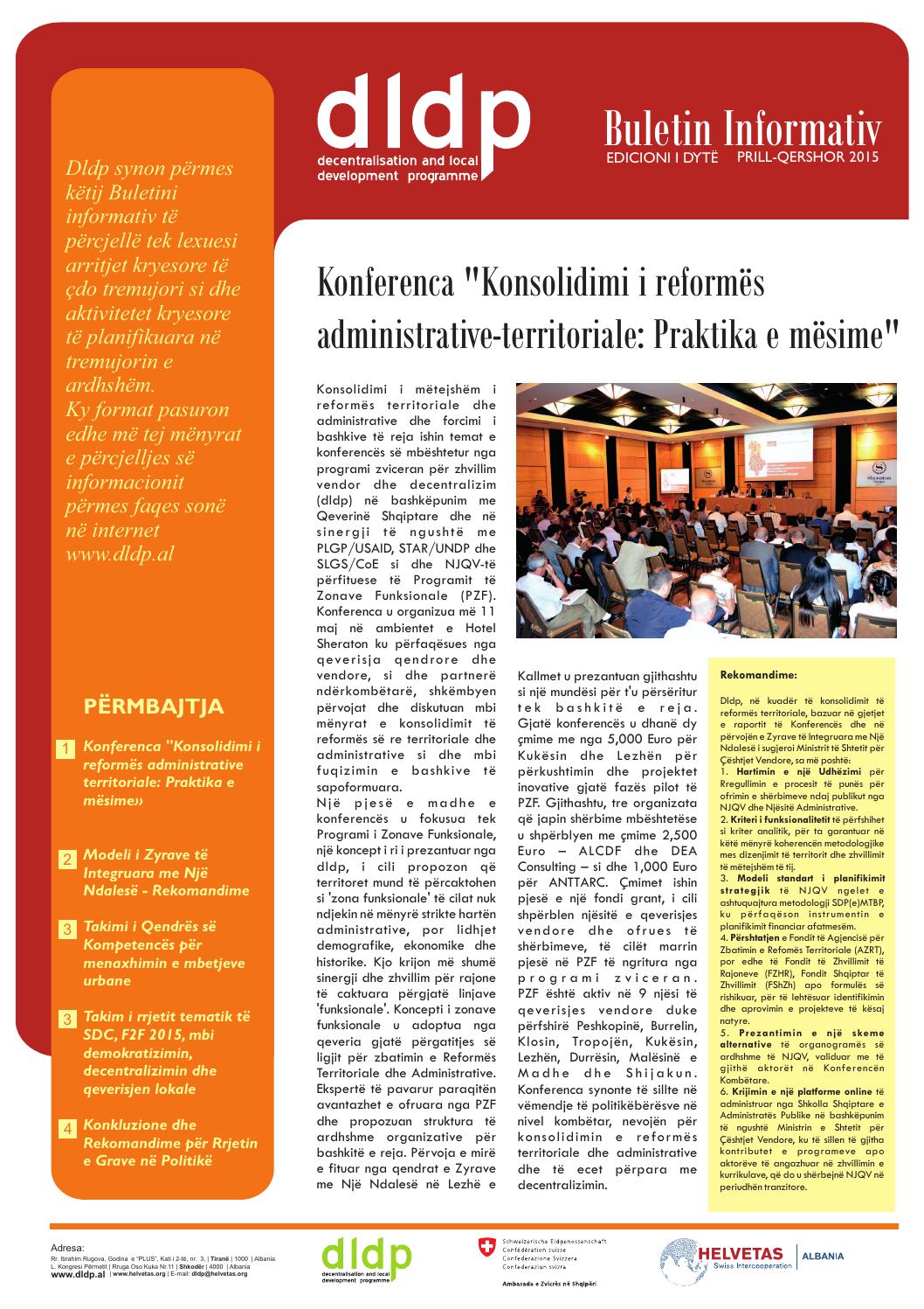 Buletin Informativ - EDICIONI I DYTË by dldp albania - Issuu