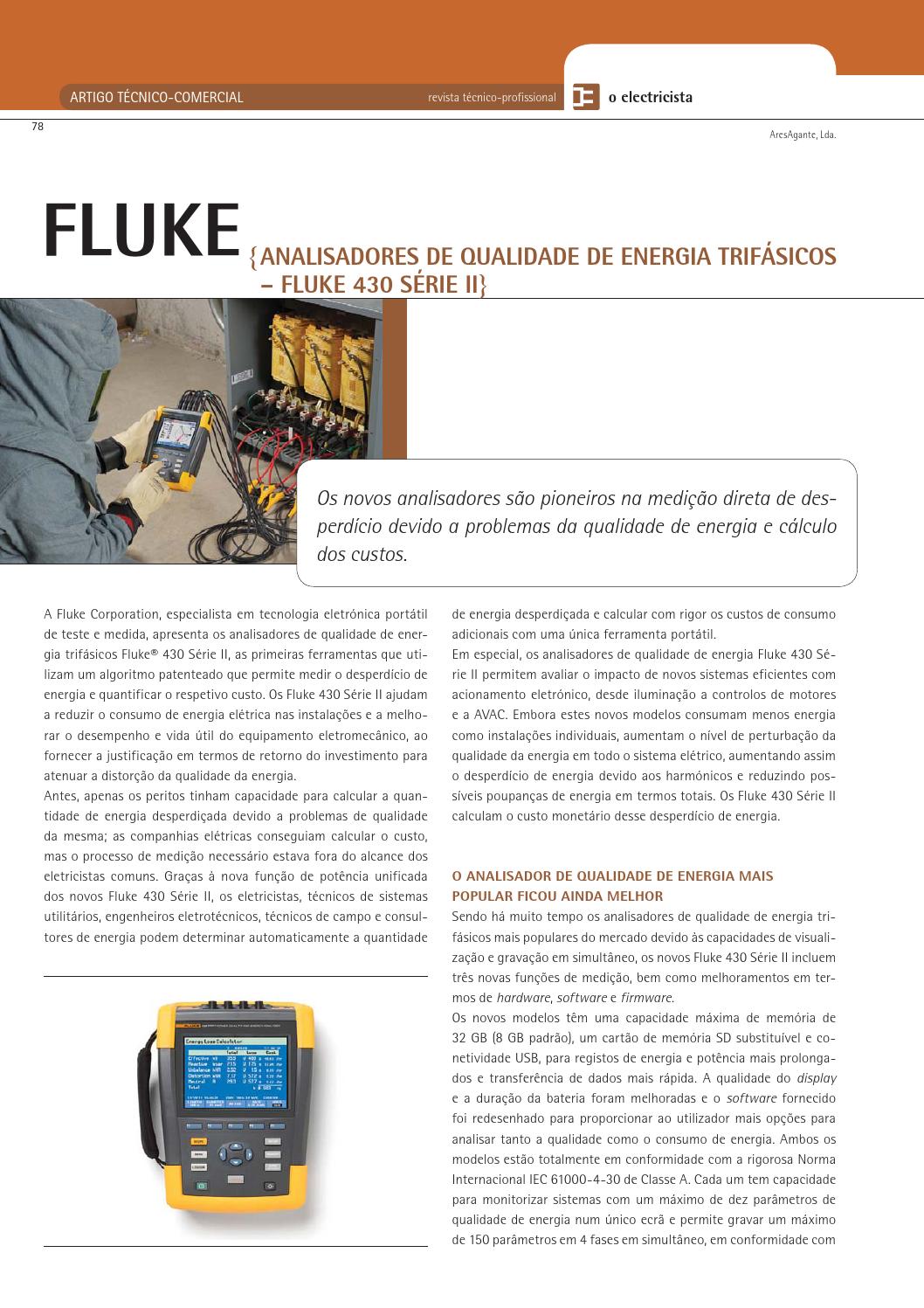 Fluke: Analisadores de qualidade de energia trifásicos – FLUKE 430 ...