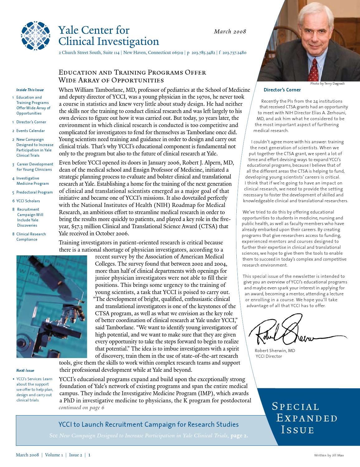 2008 - March YCCI Newsletter by Yale School of Medicine - Issuu