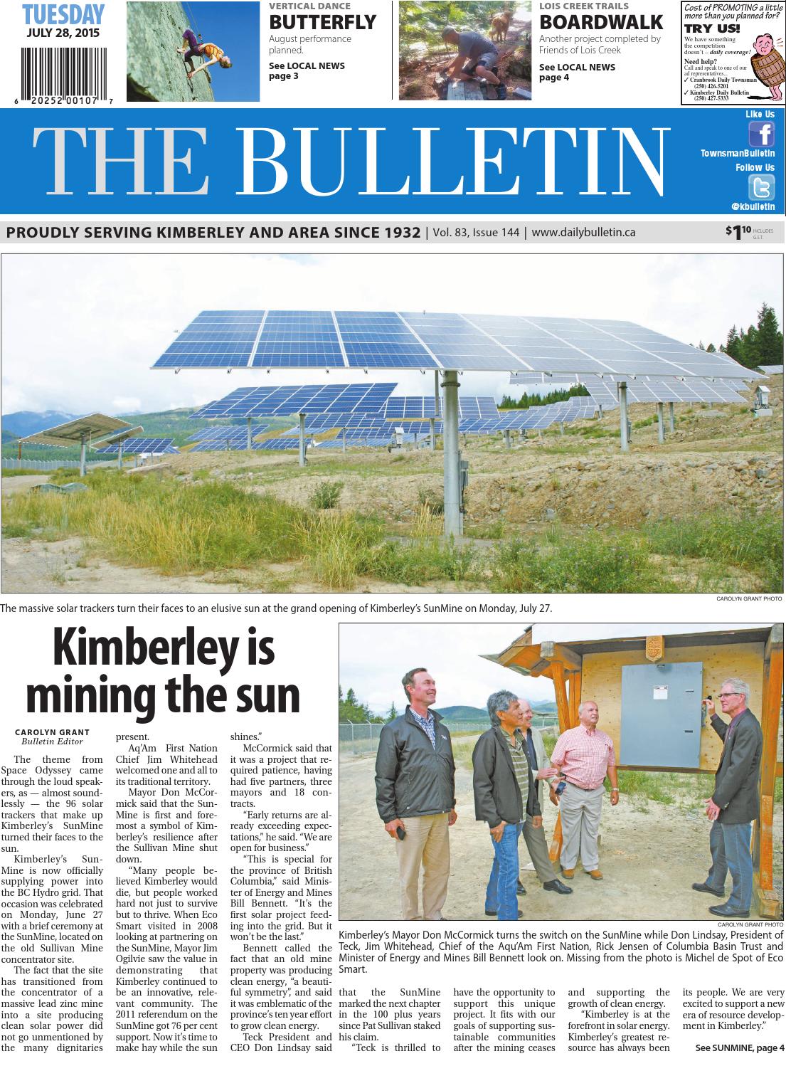 Kimberley Daily Bulletin, July 28, 2015 by Black Press Media Group - Issuu