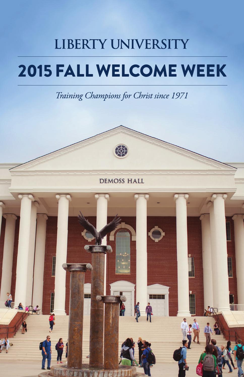 2015 Fall Welcome Week Booklet by Liberty University - Issuu
