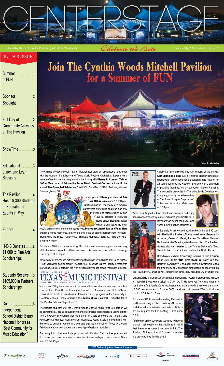 CenterStage, Volume 16, Issue 2 by The Cynthia Woods Mitchell Pavilion ...