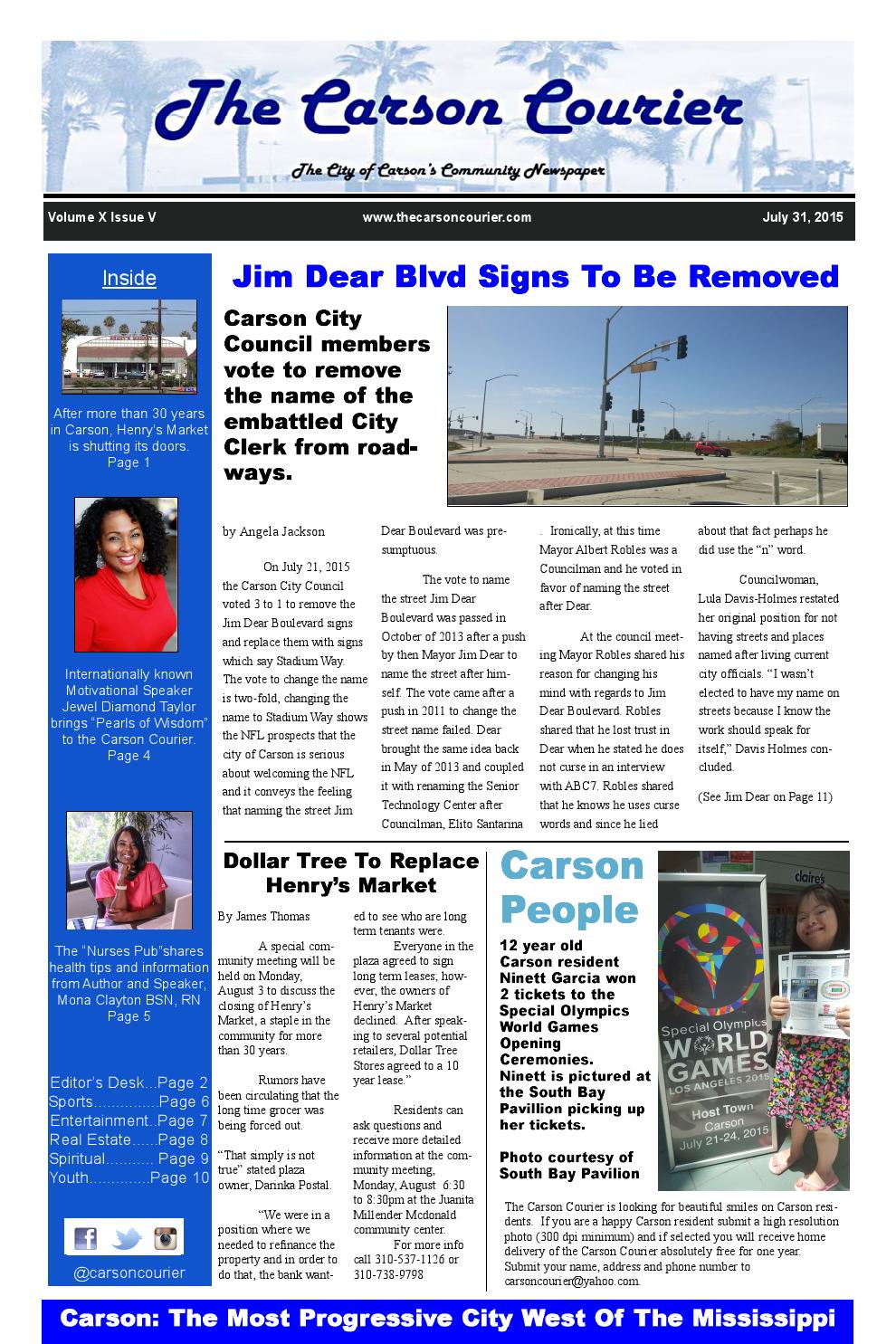 The carson courier july 31st edition by James Thomas Sr. - Issuu