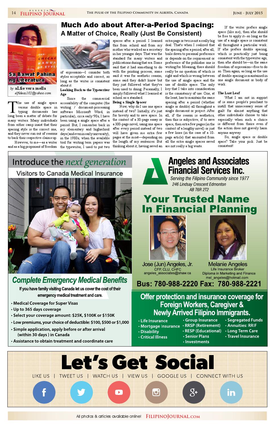 Filipino Journal Alberta Edition June-July 2015 by Filipino Journal - Issuu