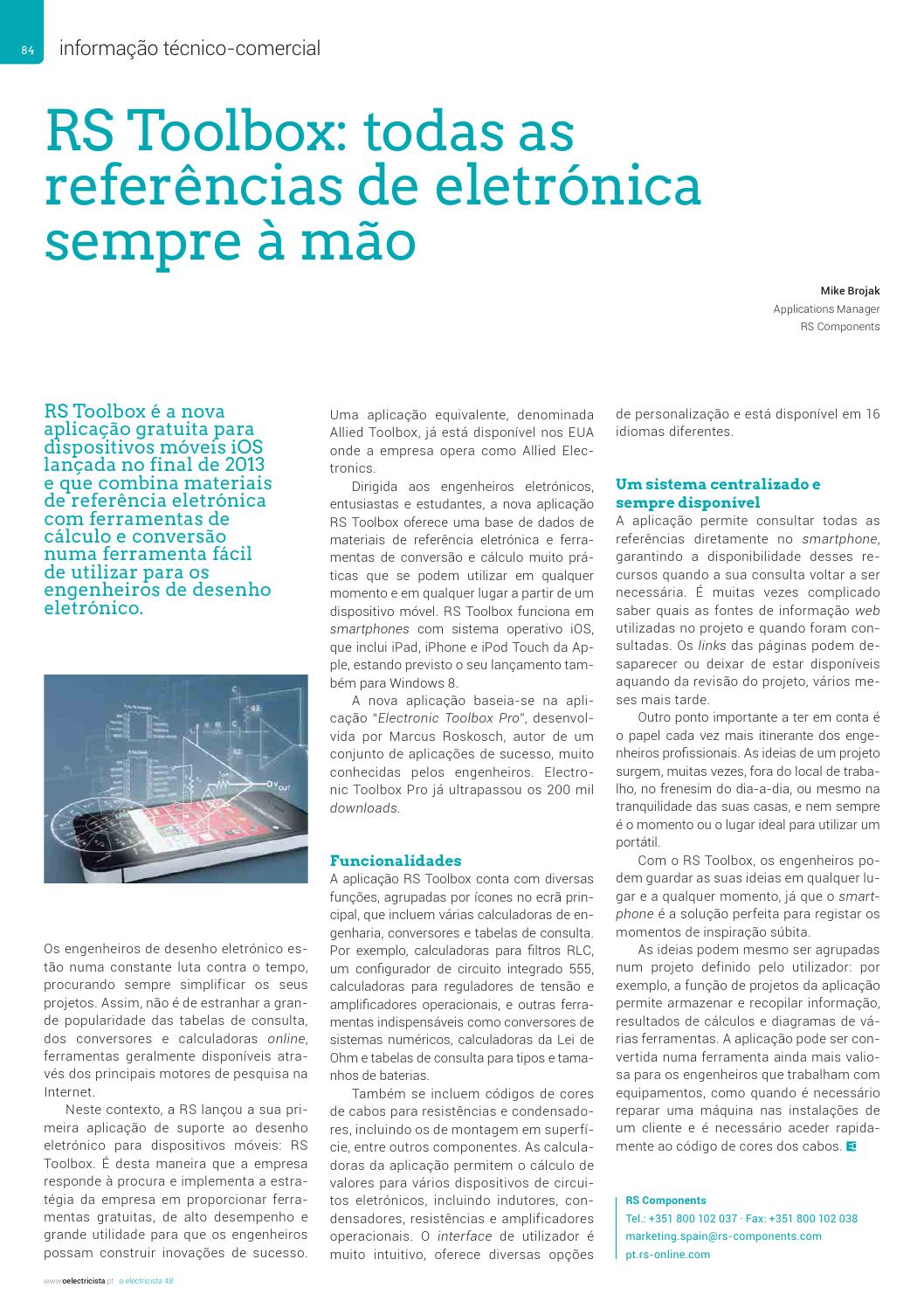 RS Toolbox: todas as referências de eletrónica sempre à mão by cie - Issuu
