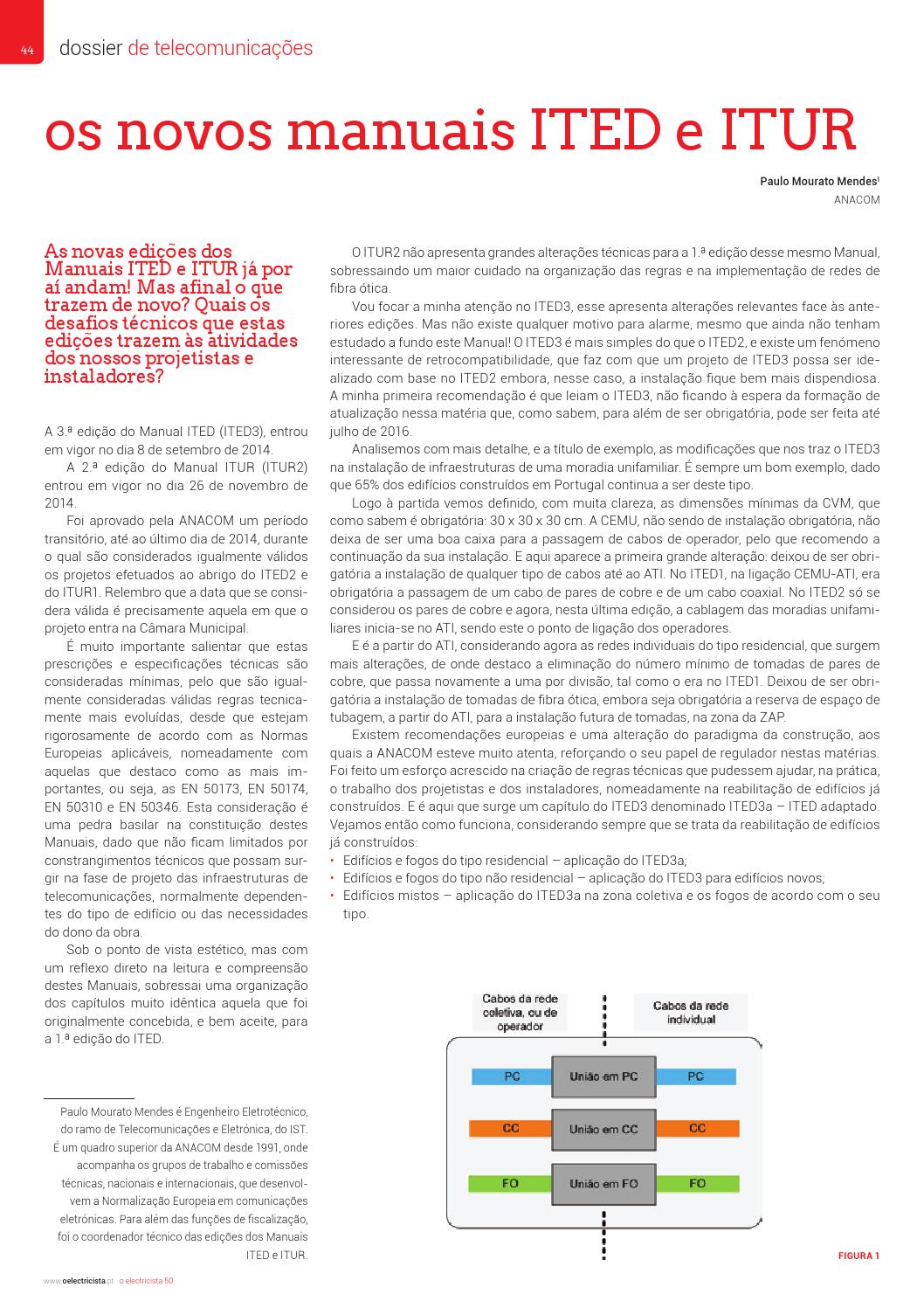 Os novos manuais ITED e ITUR by cie - Issuu