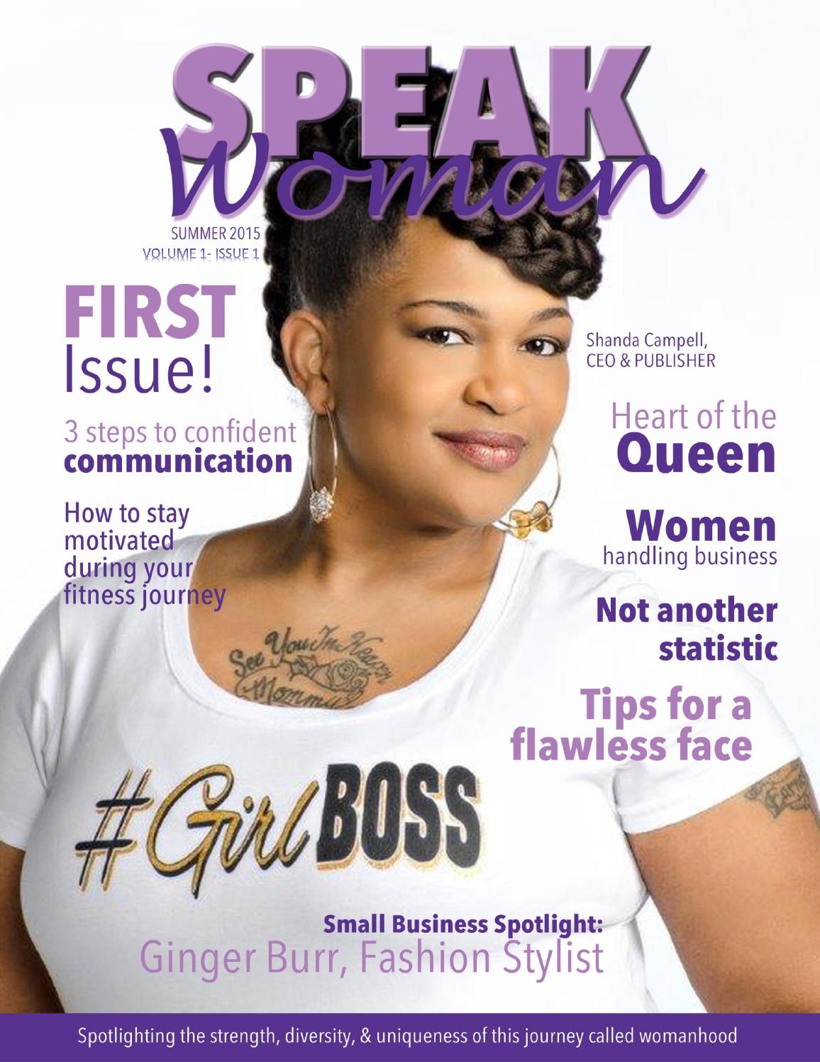 Speak Woman Magazine~ Volume 1 Issue 1 by Speak Woman Magazine - Issuu