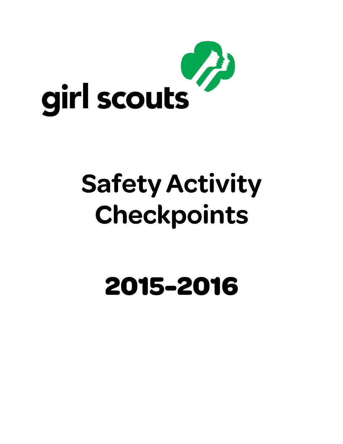 Safety activity checkpoints 2015-16 online by Girl Scouts of Eastern SC ...