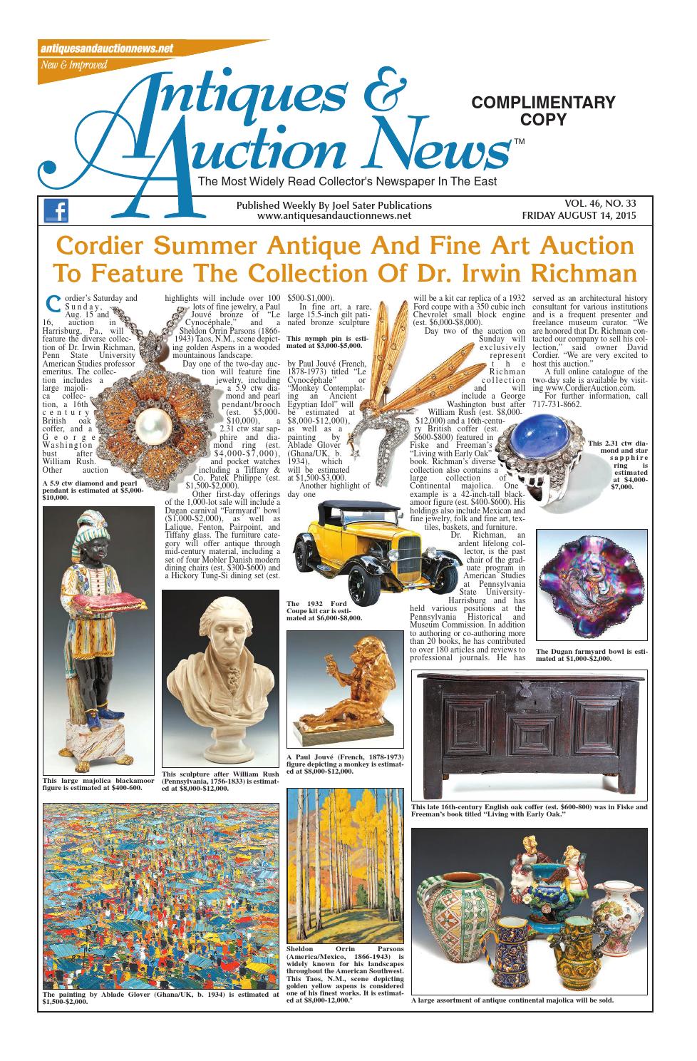 Antiques & Auction News 081415 by Antiques & Auction News - Issuu