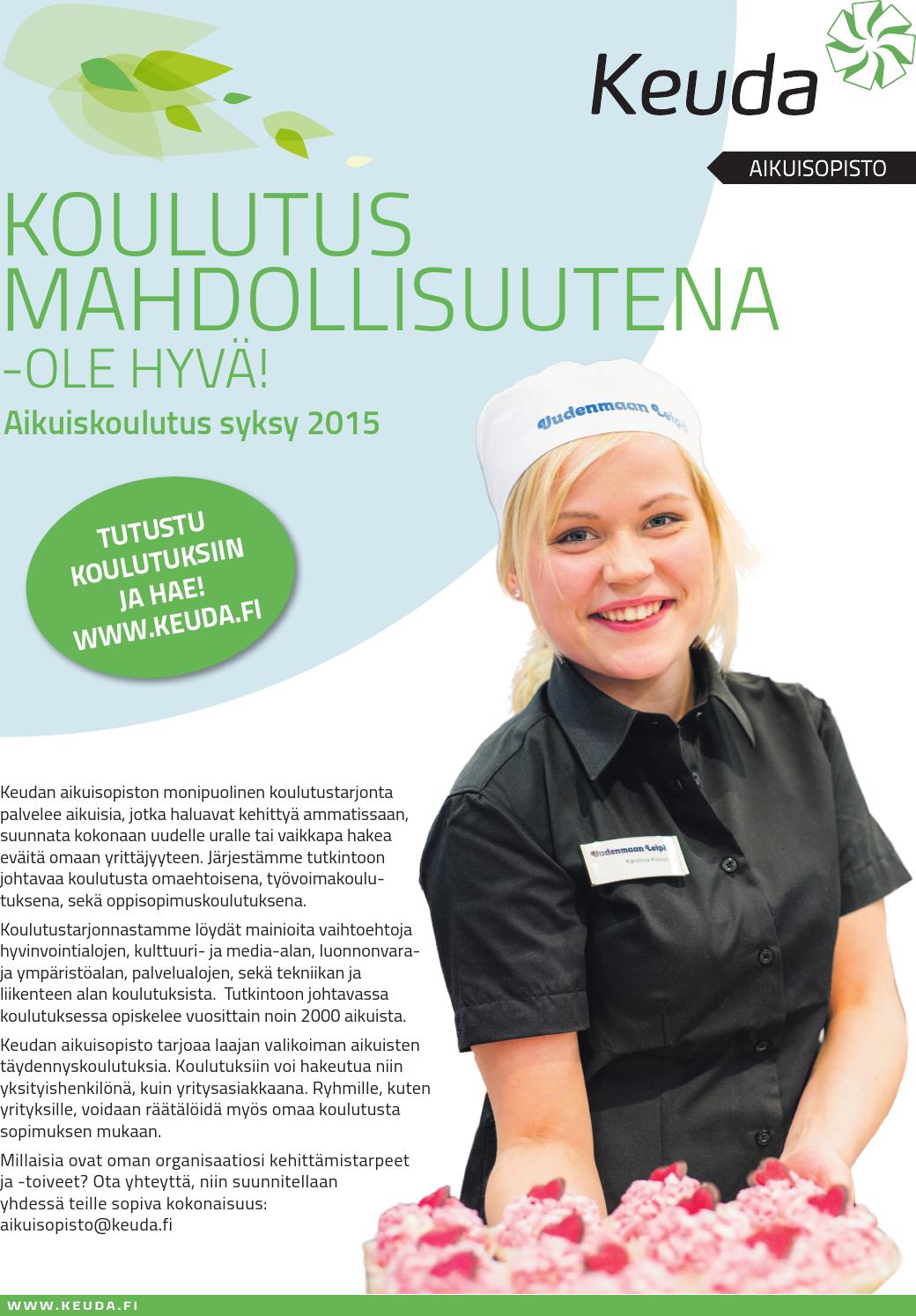 Keudan aikuisopisto, syksy 2015 by Keski-Uudenmaan koulutuskuntayhtymä ...