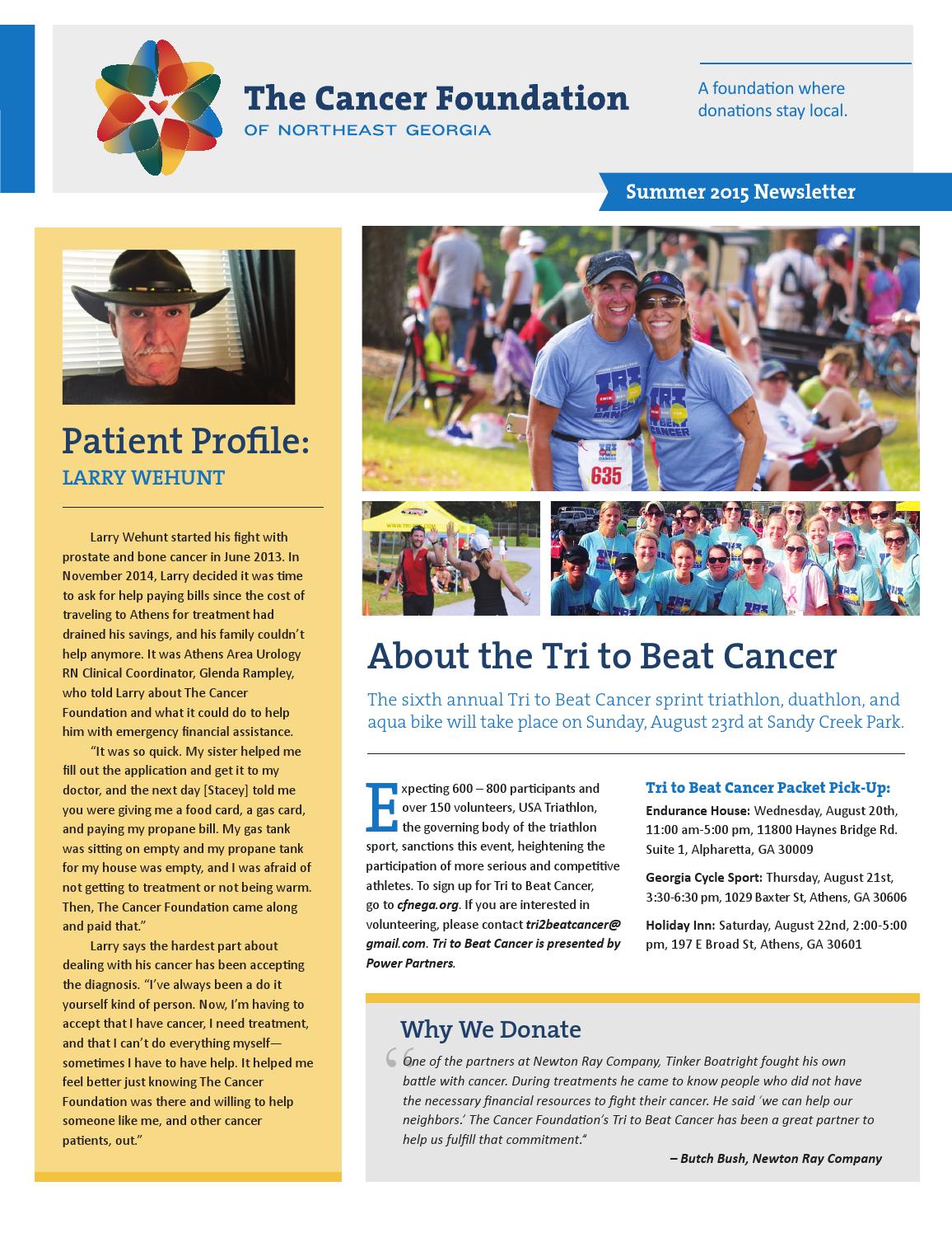 The Cancer Foundation Summer 2015 Newsletter by The Cancer Foundation ...