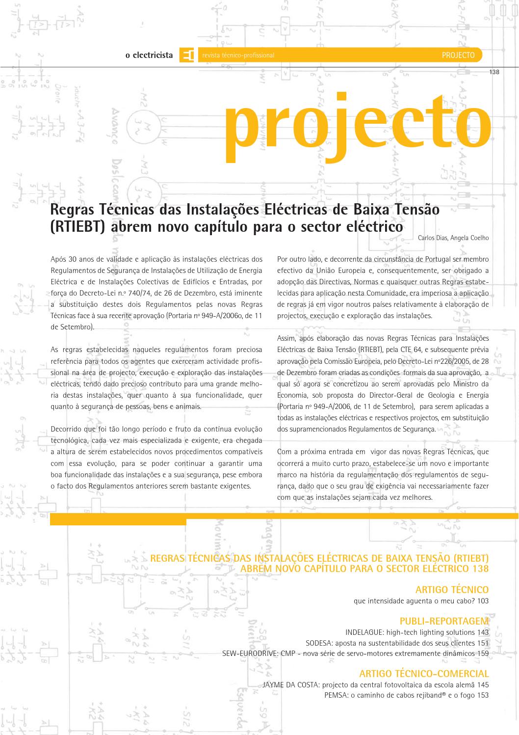 Regras Técnicas das Instalações Elétricas de Baixa Tensão (RTIEBT ...