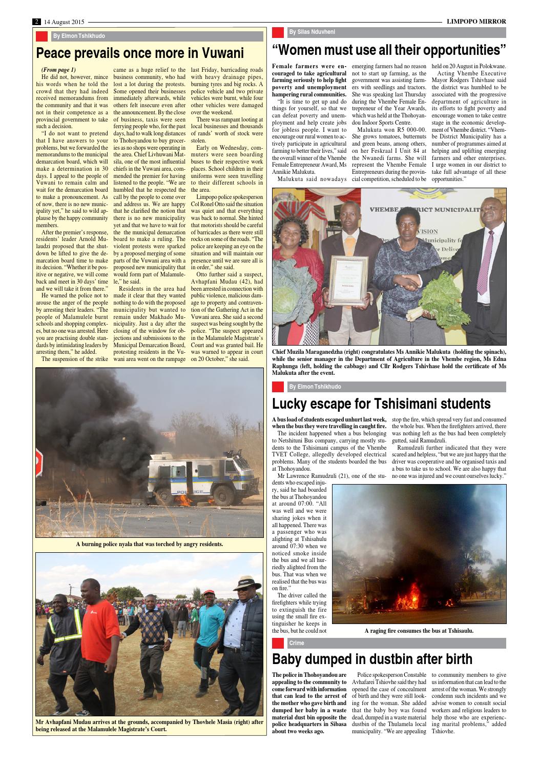 14 August 2015 - Limpopo Mirror by Zoutnet - Issuu