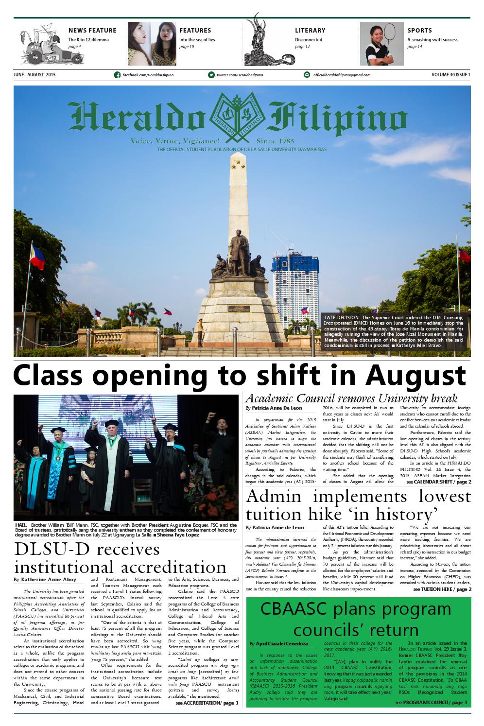 Heraldo Filipino Vol. 30 Issue 1 by Heraldo Filipino - Issuu