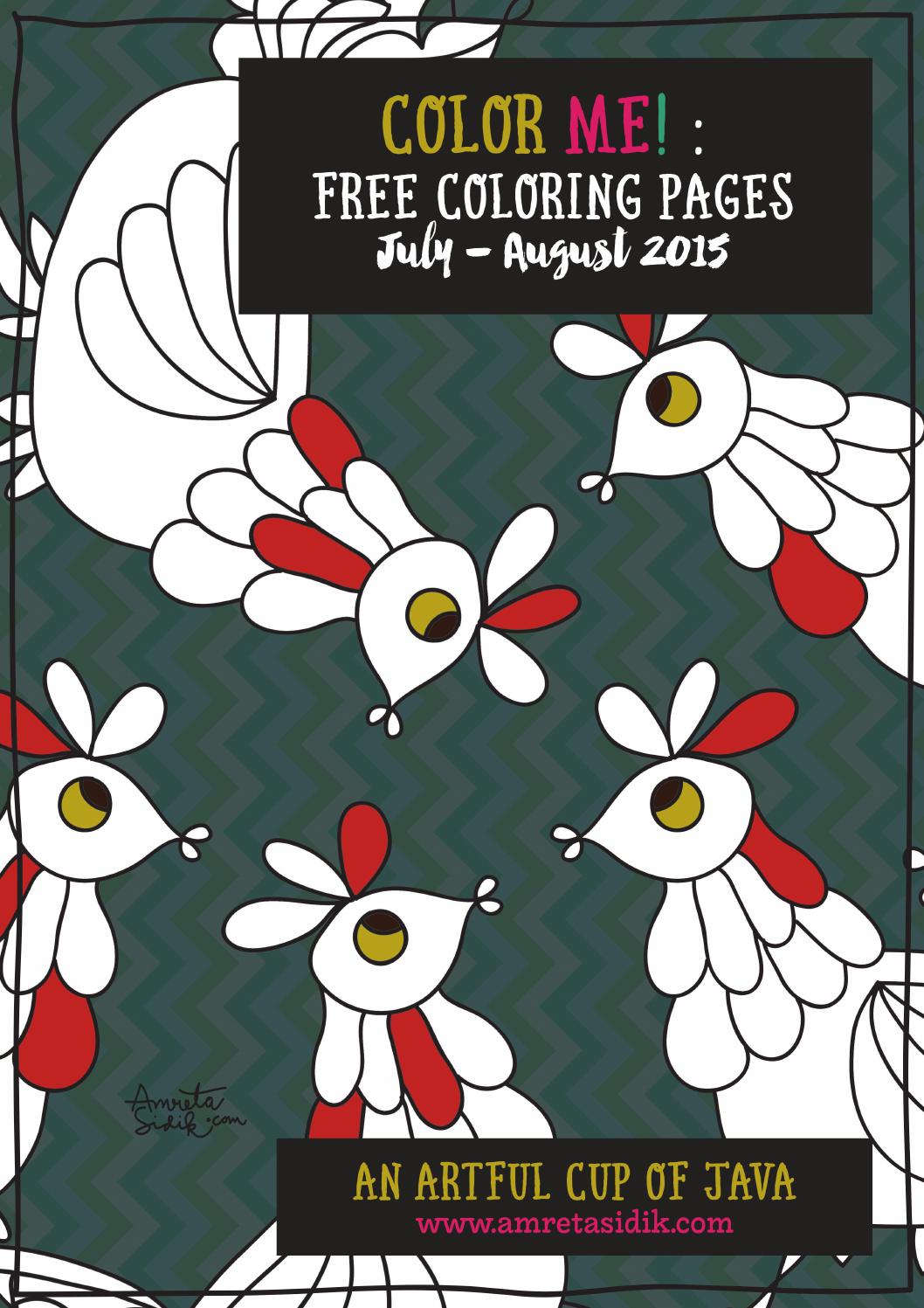 An Artful Cup Of Javas Free Coloring Pages July August 2015 Part 2 By Amreta Sidik Issuu