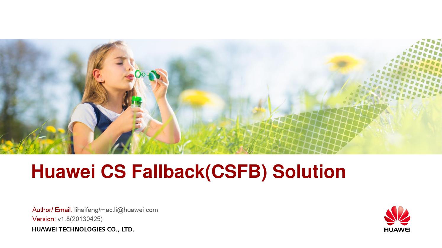 158281302 huawei cs fallback csfb solution vtraining pdf by Emerson ...