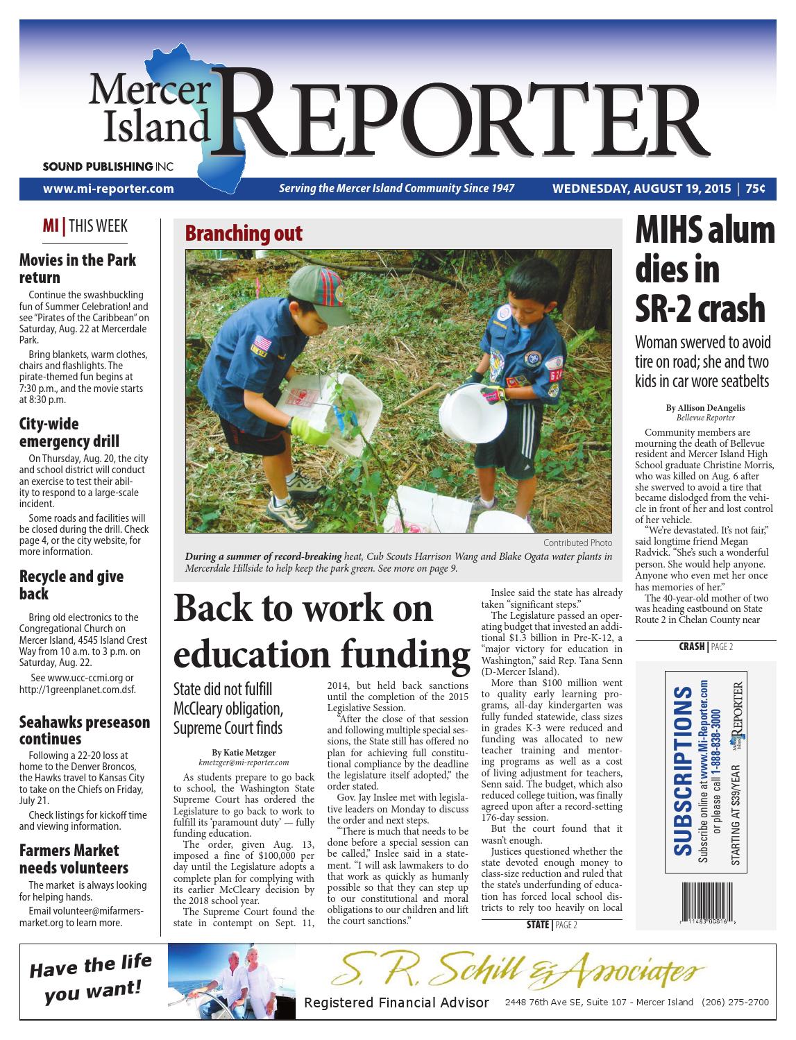 Mercer Island Reporter, August 19, 2015 by Sound Publishing - Issuu