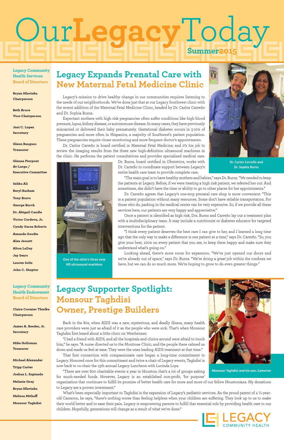 Legacy Community Health - 2015 Summer Newsletter by Legacy Community ...