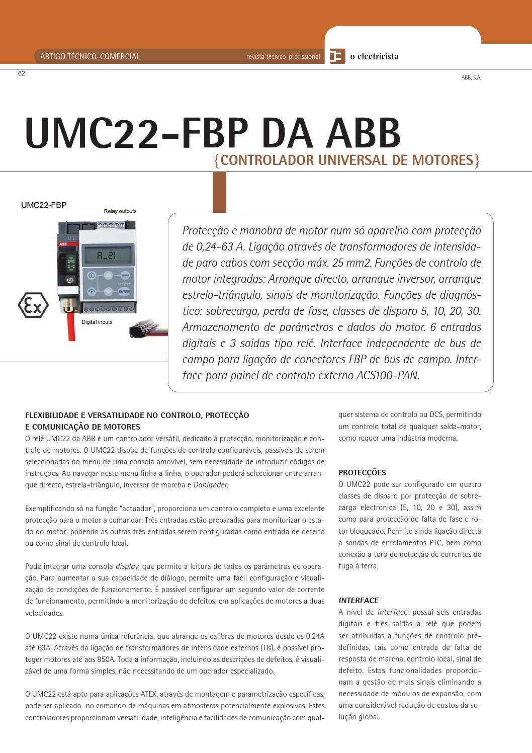 UMC22-FBP da ABB: Controlador universal de motores by cie - Issuu